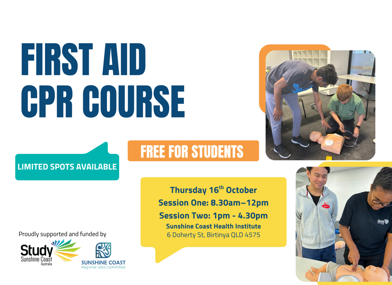 First Aid & CPR Course - Study Sunshine Coast
